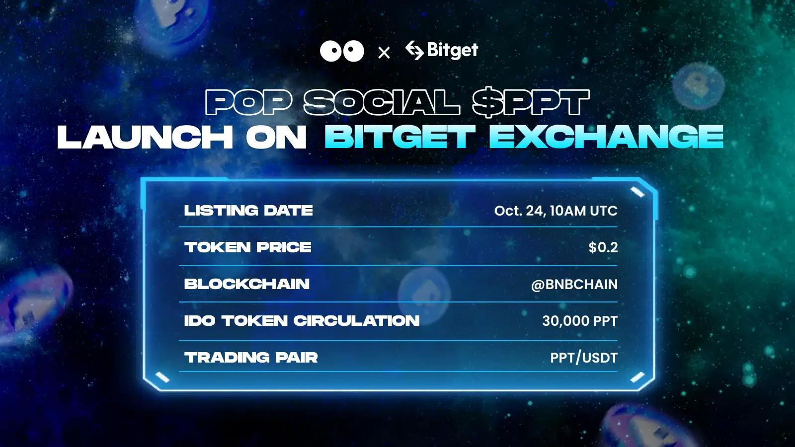 Pop Token (PPT) Makes its Debut on Bitget Wallet for IDO Launchpad and Bitget Exchange for Listing